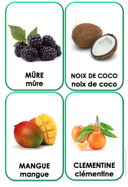 Imagier fruits et légumes - Le jardin d'Alysse